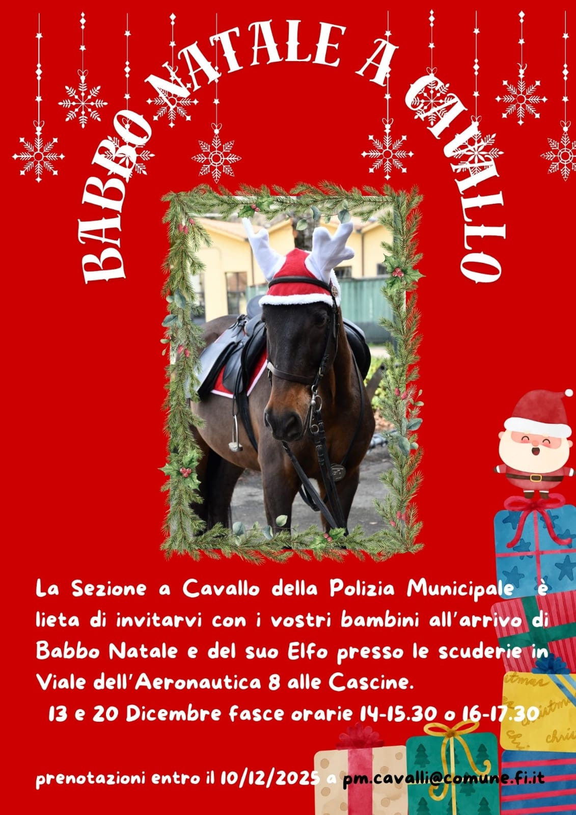 Papá Noel llega a Florencia... ¡a las caballerizas de la Policía ...